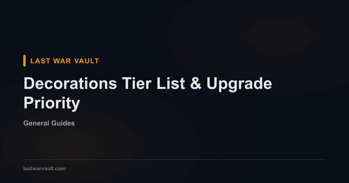 Decorations Tier List & Upgrade Priority | Last War Vault