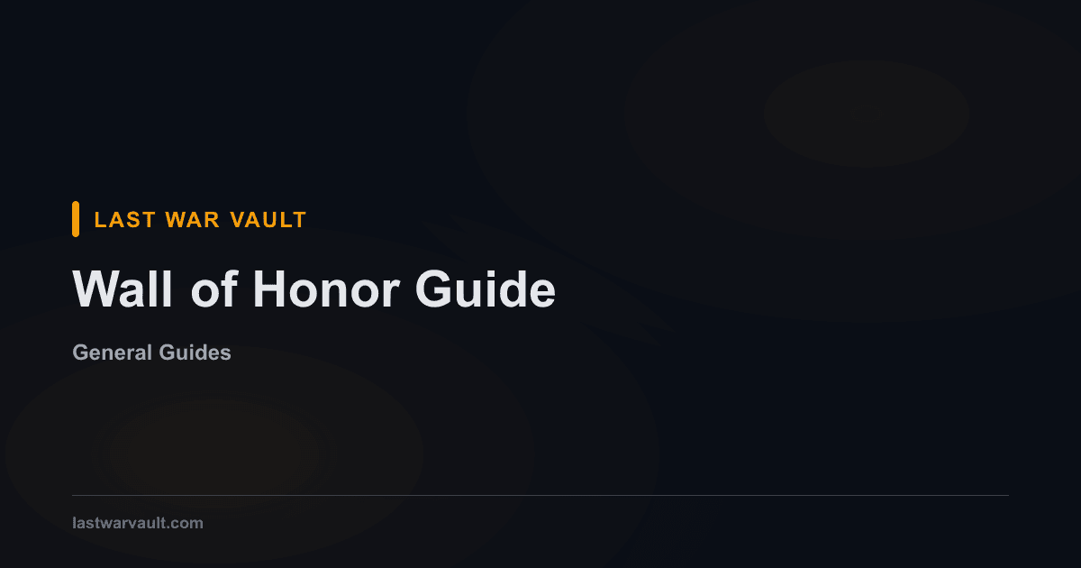 Wall of Honor Guide | Last War Vault